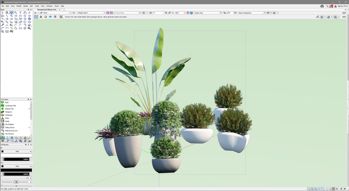2D Billboards| Bundle 01 - Ornamental Pot Plants | Vectorworks | PNG